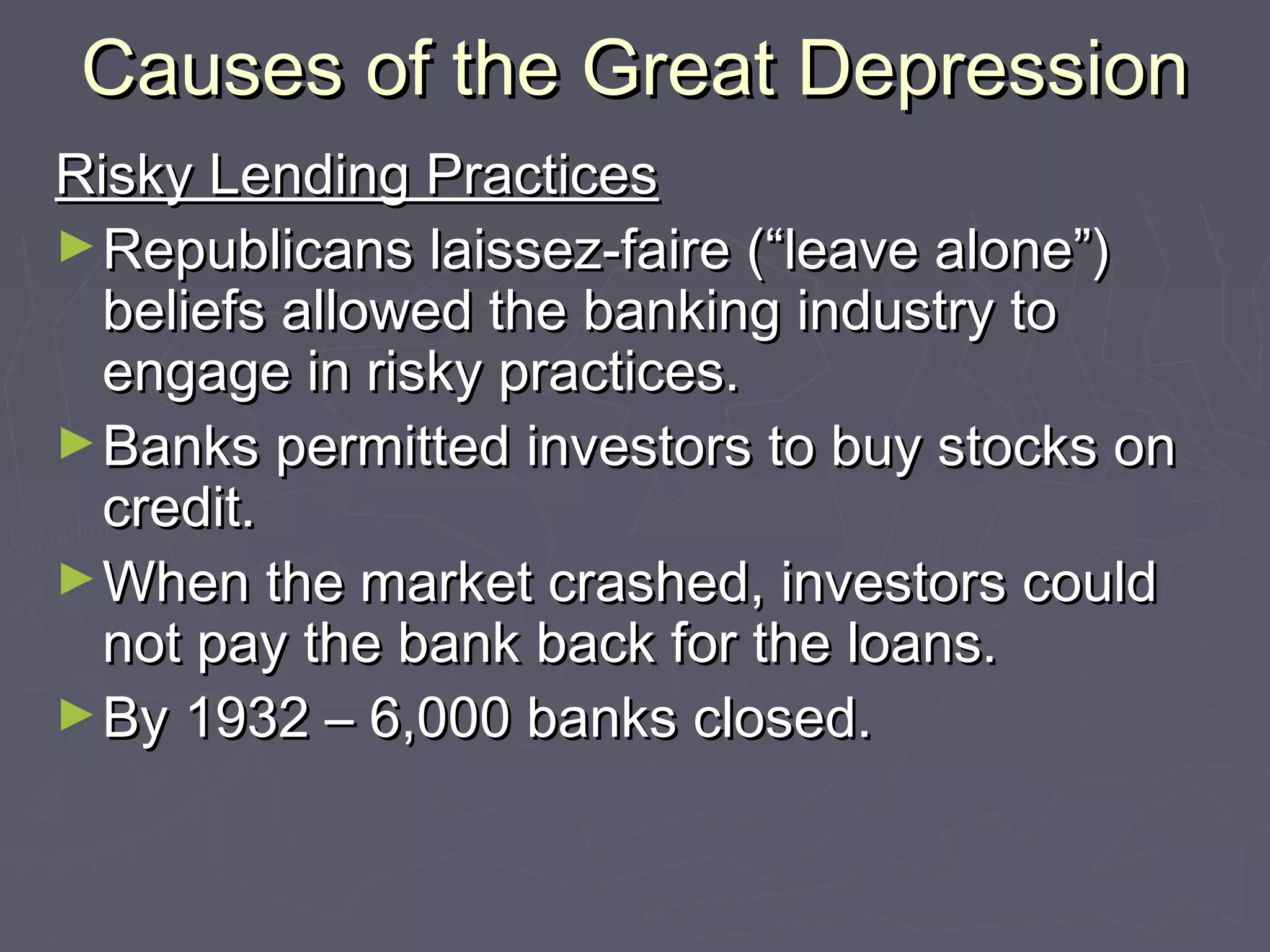 Causes of the great depression | PPT