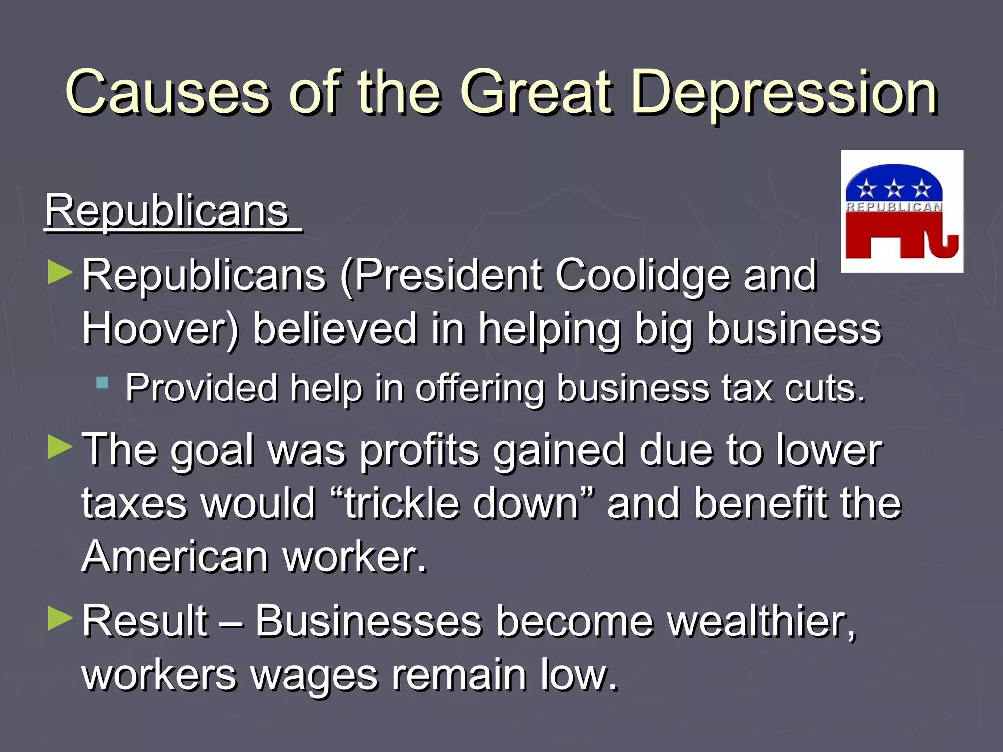 Causes of the great depression | PPT