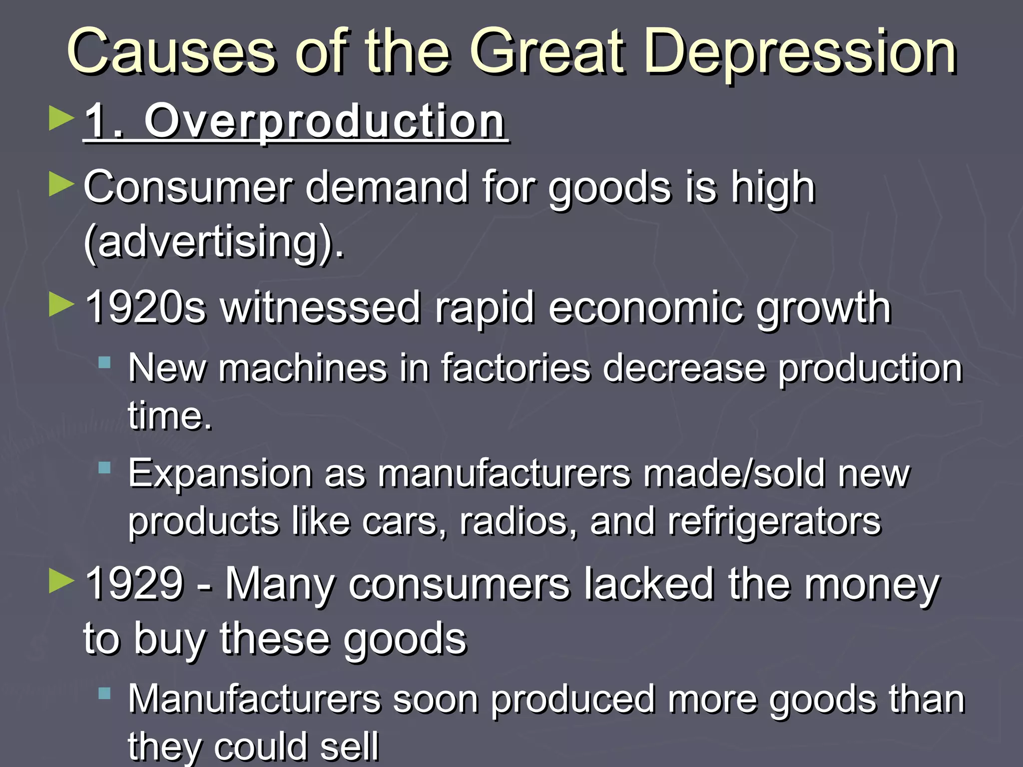 Causes of the great depression | PPT