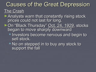 Causes of the great depression | PPT