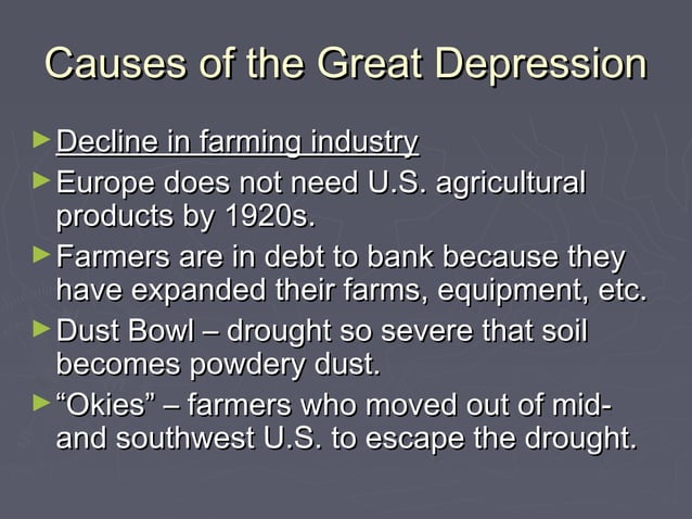 Causes of the great depression | PPT