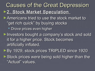 Causes of the great depression | PPT