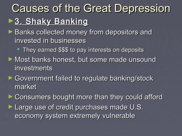 Causes of the great depression | PPT