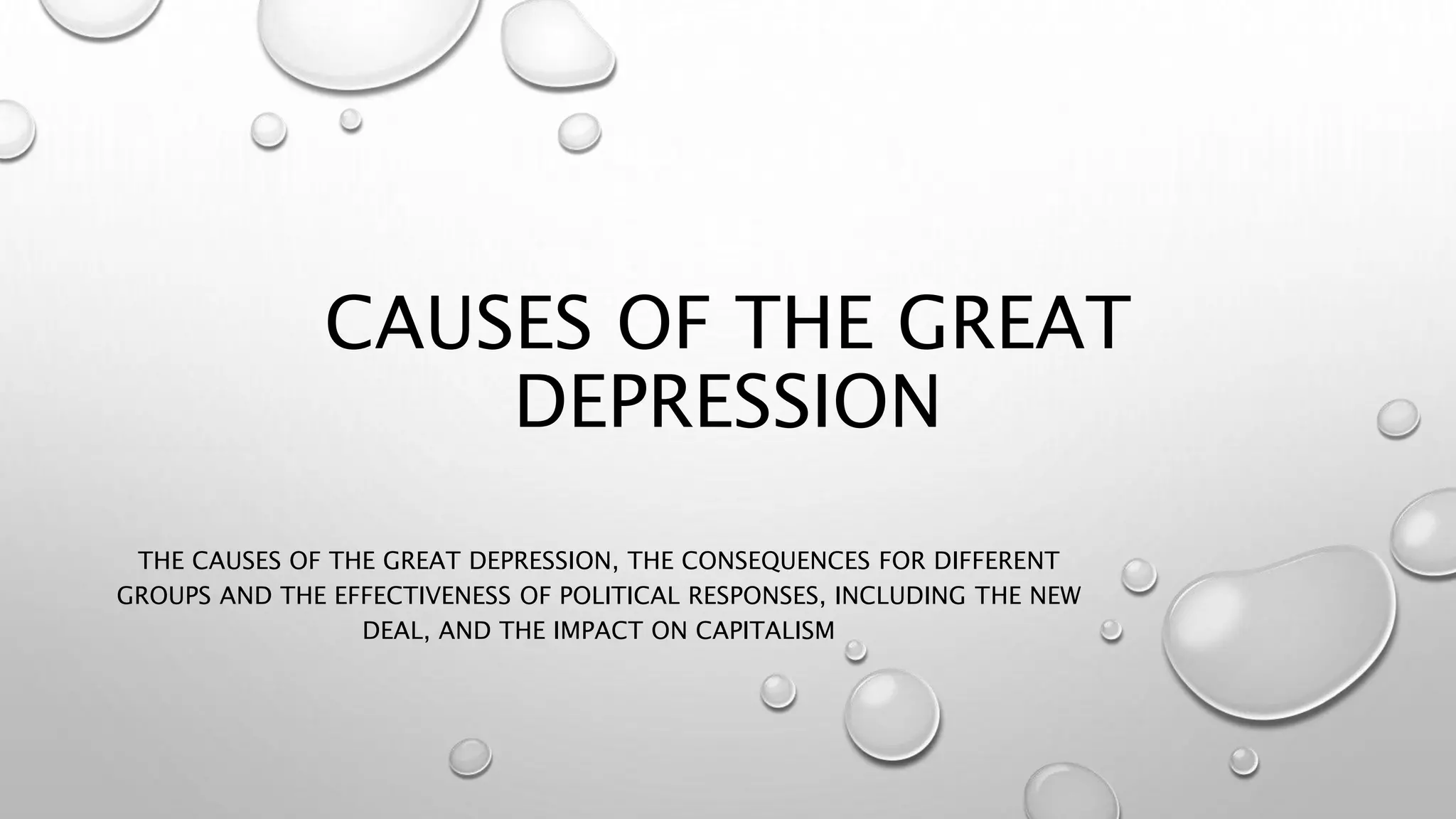 causes of the great depression mind map instructions.pptx | Economy ...