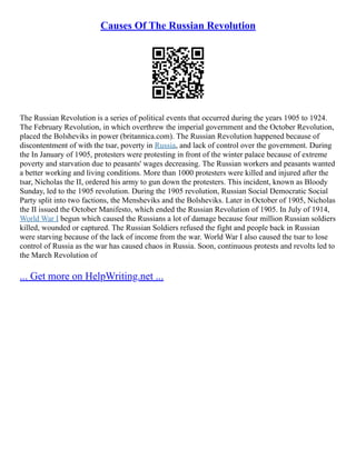 Causes and Events of the 1917 Russian Revolutions | PDF
