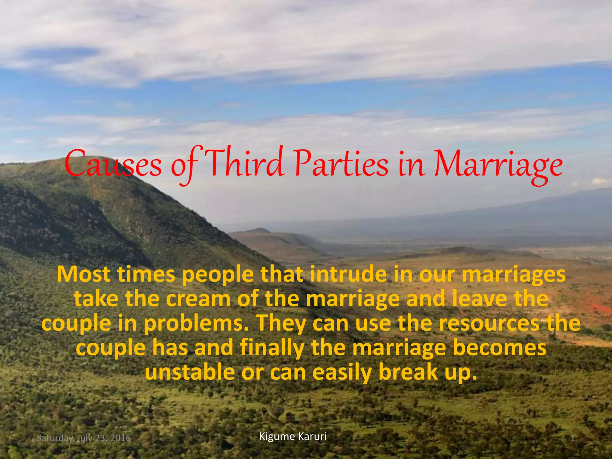 Causes of Third Parties in Our Marriages | PPTX