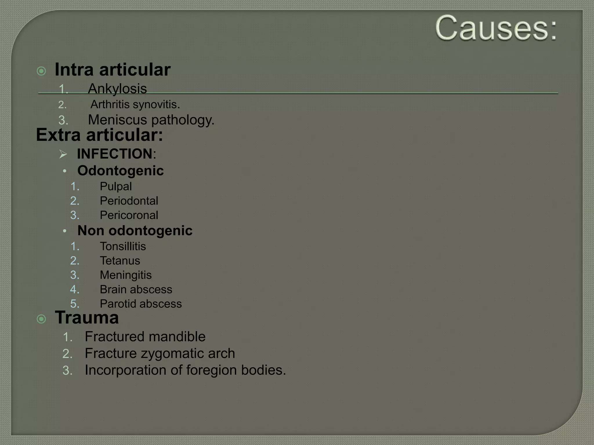 Causes of trismus | PPTX