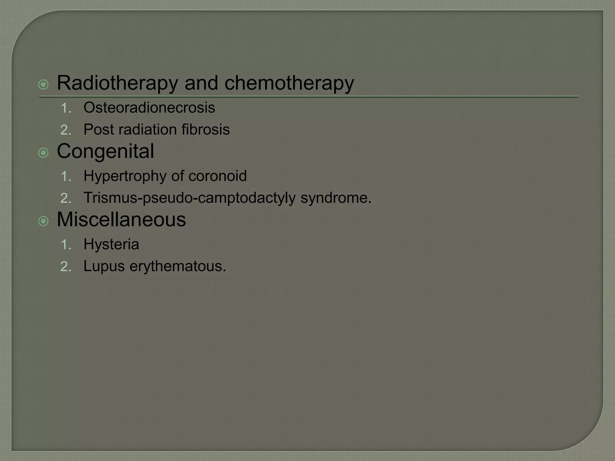 Causes of trismus | PPTX