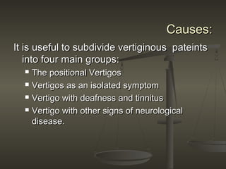 Causes of vertigo | PPT | Brain and Nervous System Disorders | Diseases ...