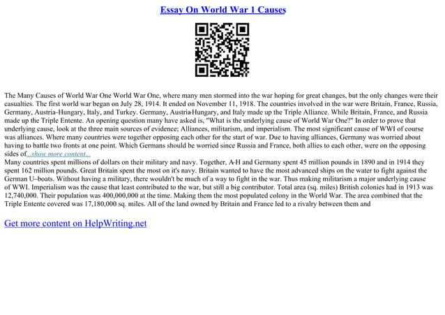 Causes Of World War 1 Dbq | PPT