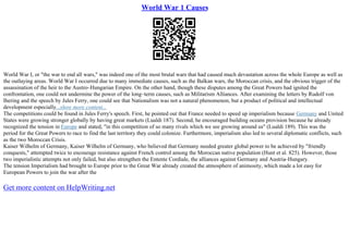 Causes Of World War 1 Dbq | PPT