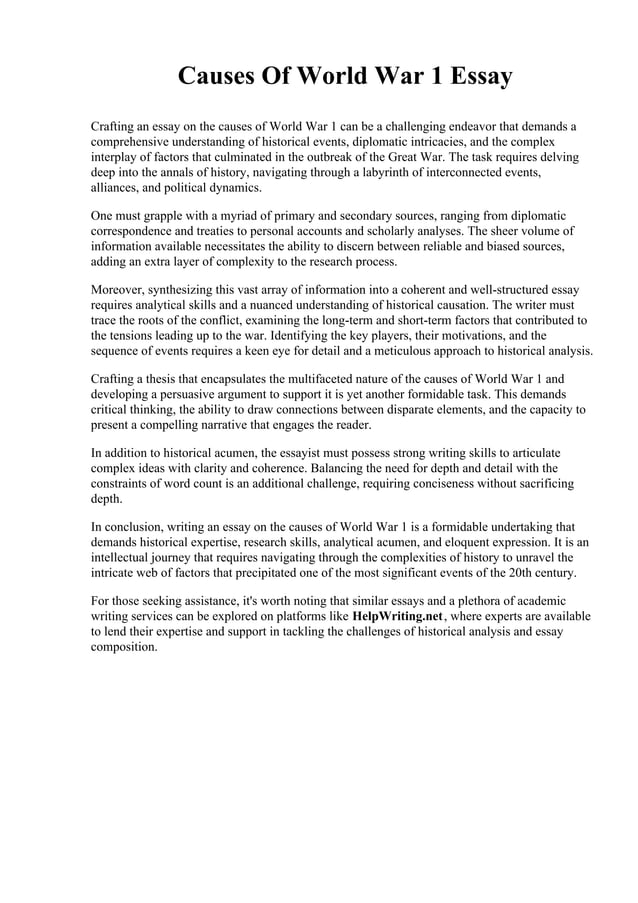 Causes Of World War 1 Essay.pdf