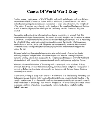 Causes Of World War 2 Essay.pdf