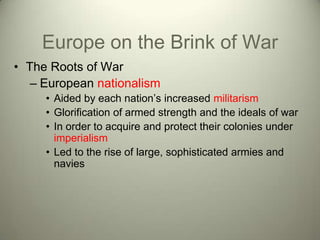 Causes of world war i student notes | PPT