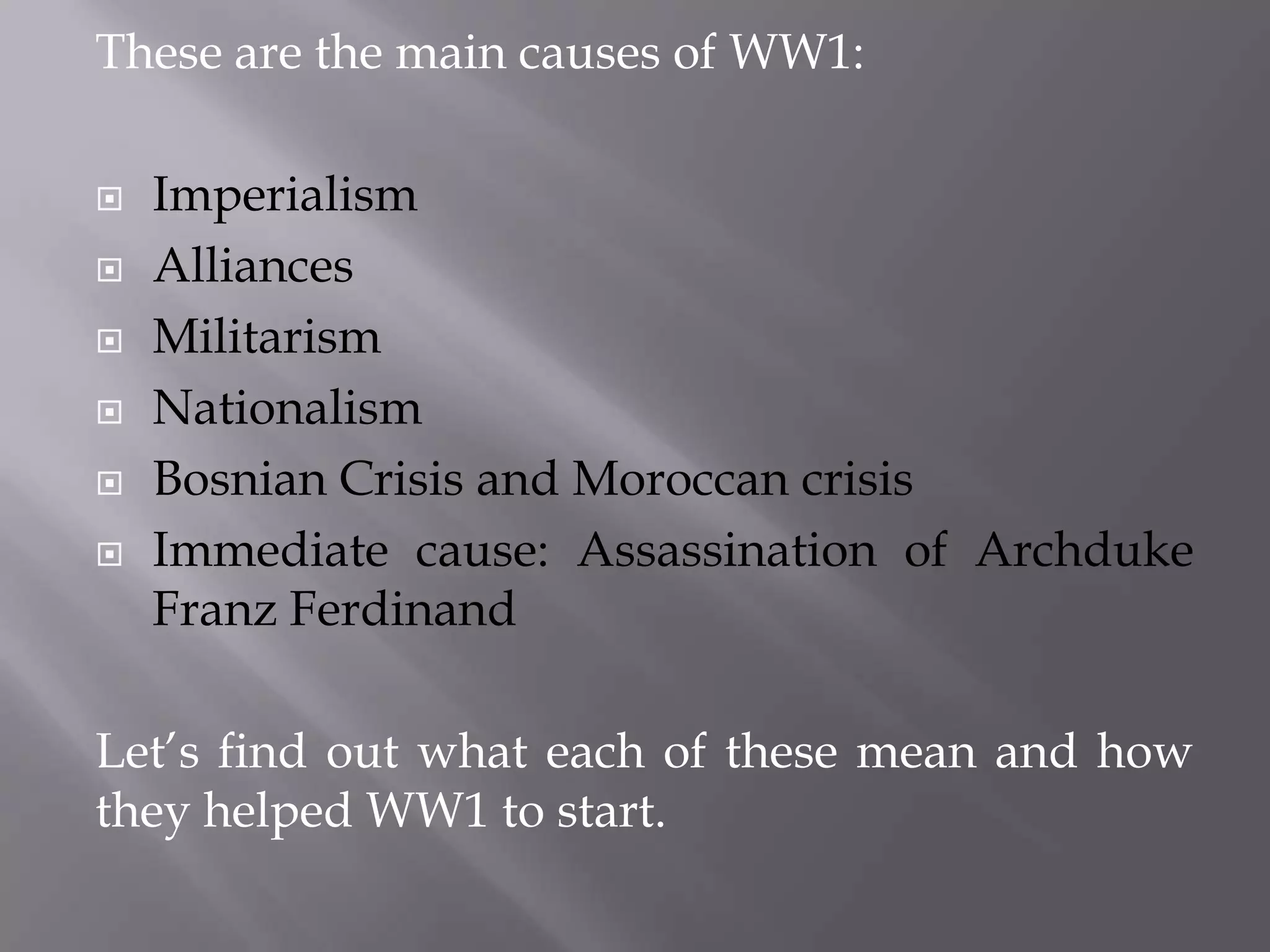 Causes of ww1 | PPTX