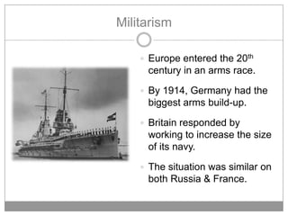 Causes of WWI | PPTX | Death, Injury, or Military Conflict | Sensitive Topics