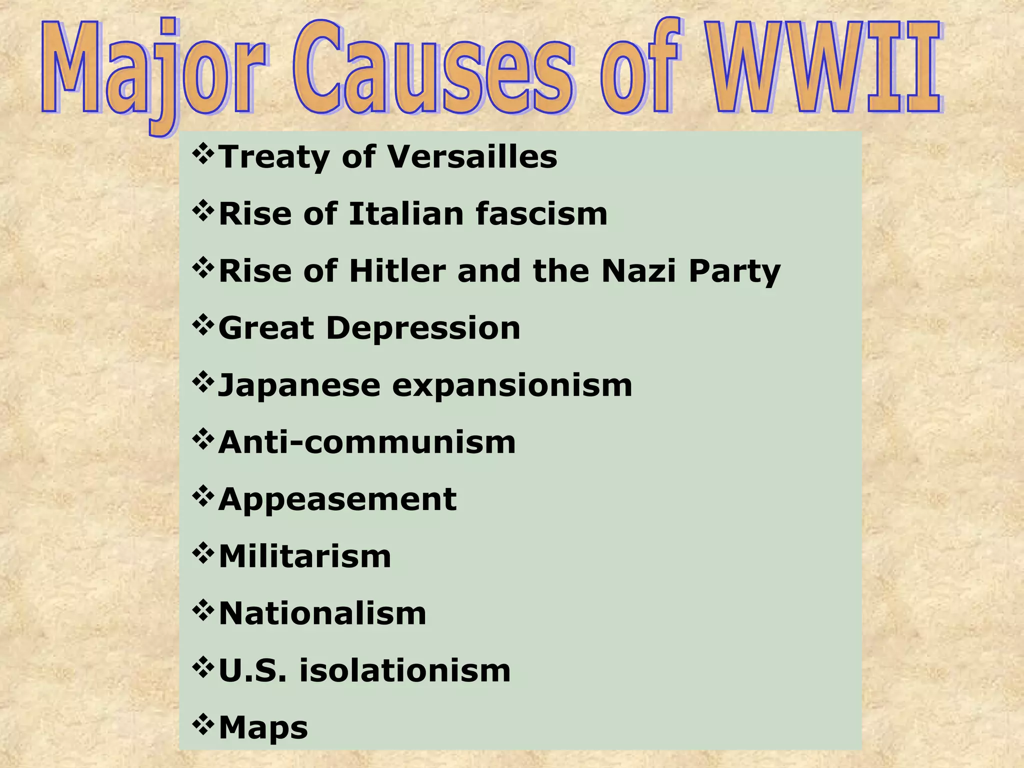 Causes of wwii | PPT