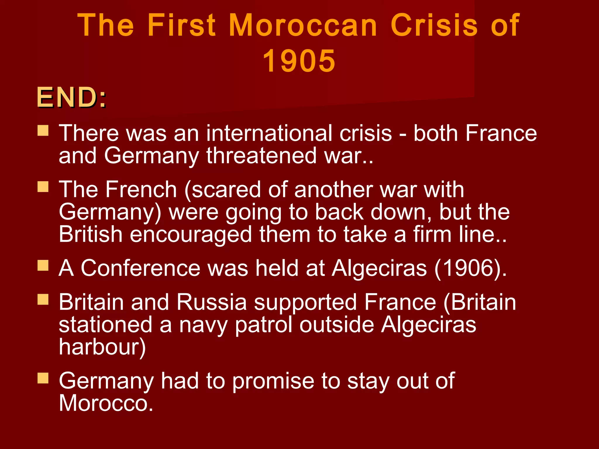 Causes WW1 Crises 1905-14 | PPT