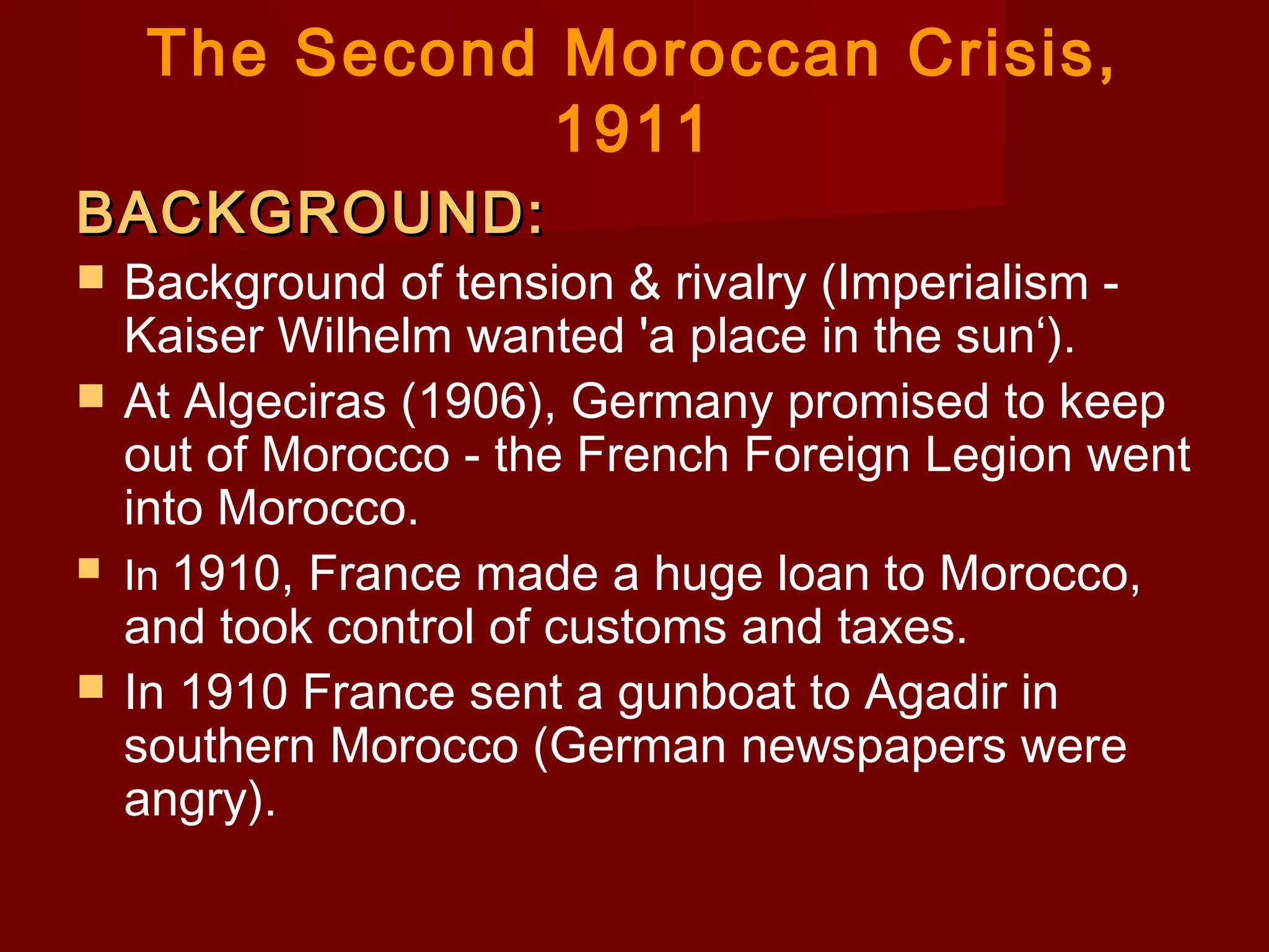 Causes WW1 Crises 1905-14 | PPT