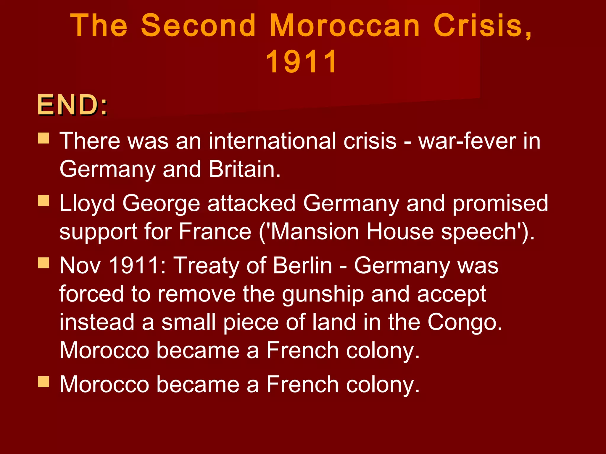 Causes WW1 Crises 1905-14 | PPT