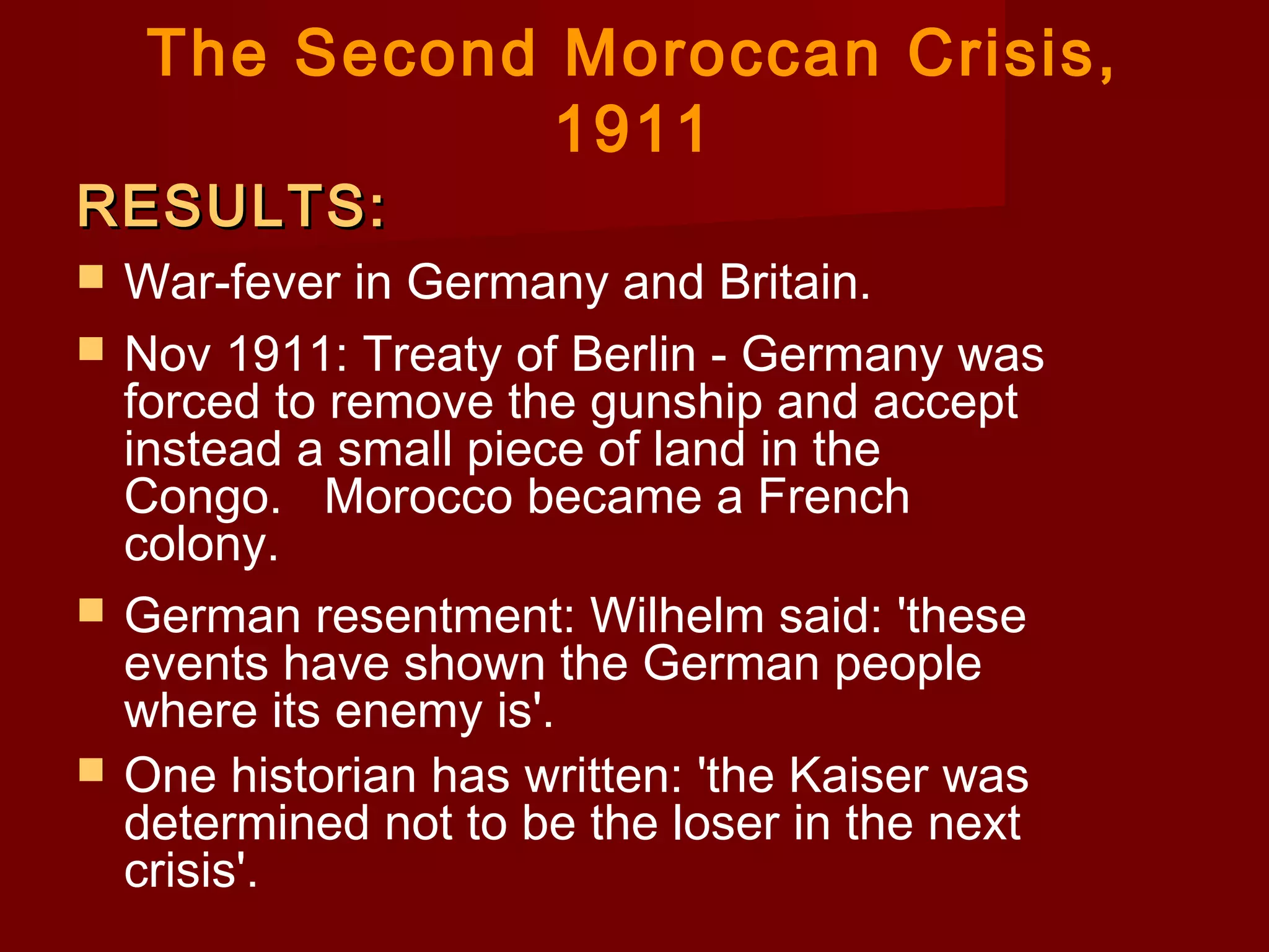 Causes WW1 Crises 1905-14 | PPT