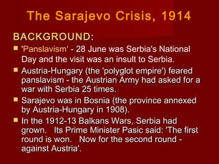 Causes WW1 Crises 1905-14 | PPT