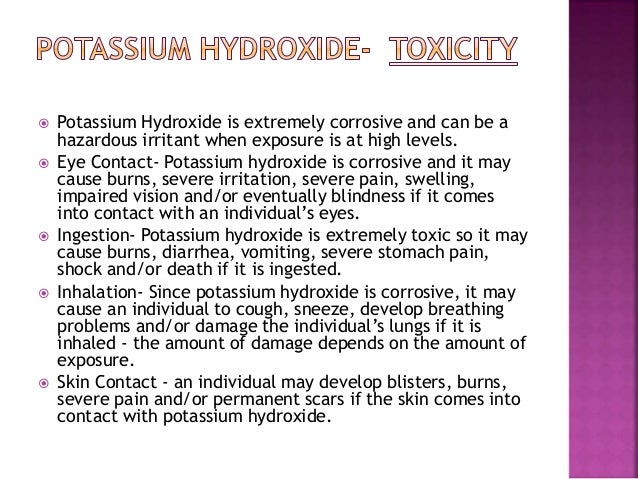 Potassium Hydroxide Burns