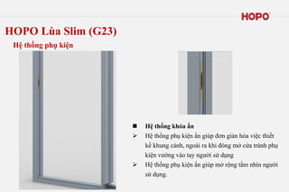 Cấu tạo cửa đi + cửa sổ lùa slim G23 Hopo | PDF