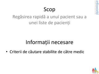 Cautare pacient în sistem | PPTX