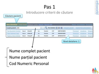 Cautare pacient în sistem | PPTX