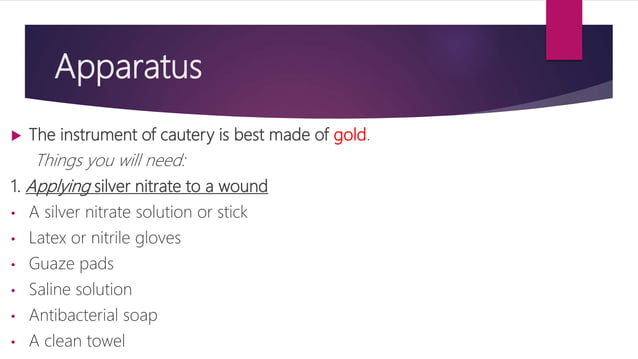 Cauterization | PPTX | First Aid | Injuries