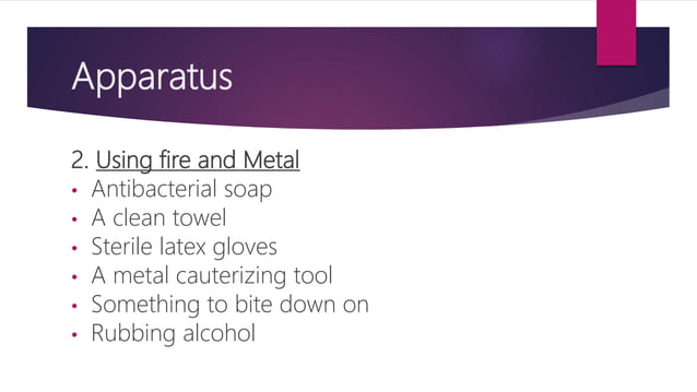 Cauterization | PPTX | First Aid | Injuries