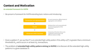 Extending High-Utility Pattern Mining with Facets and Advanced Utility Functions (Extended ...