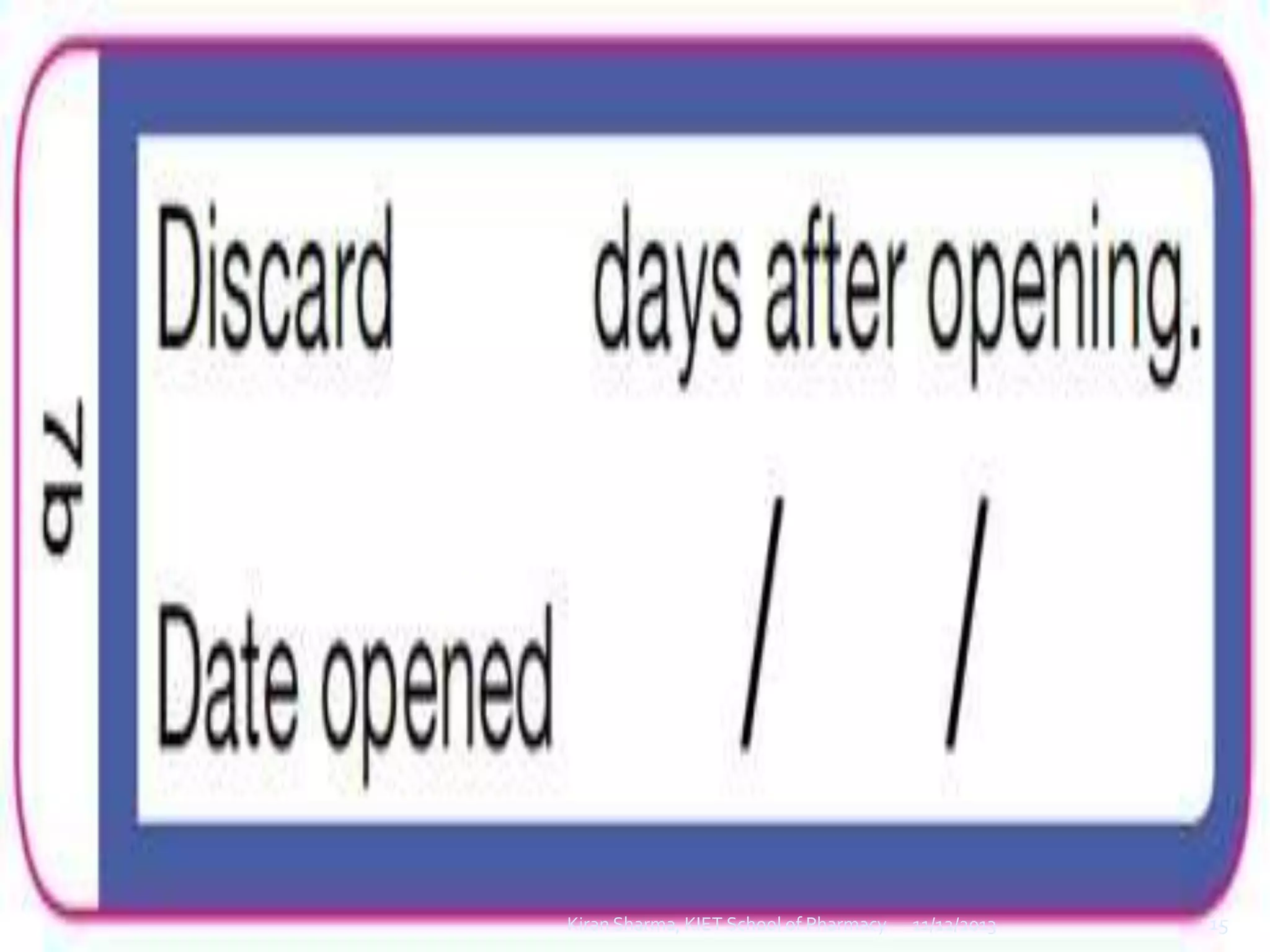 Cautionary and advisory labels for medicines | PPTX