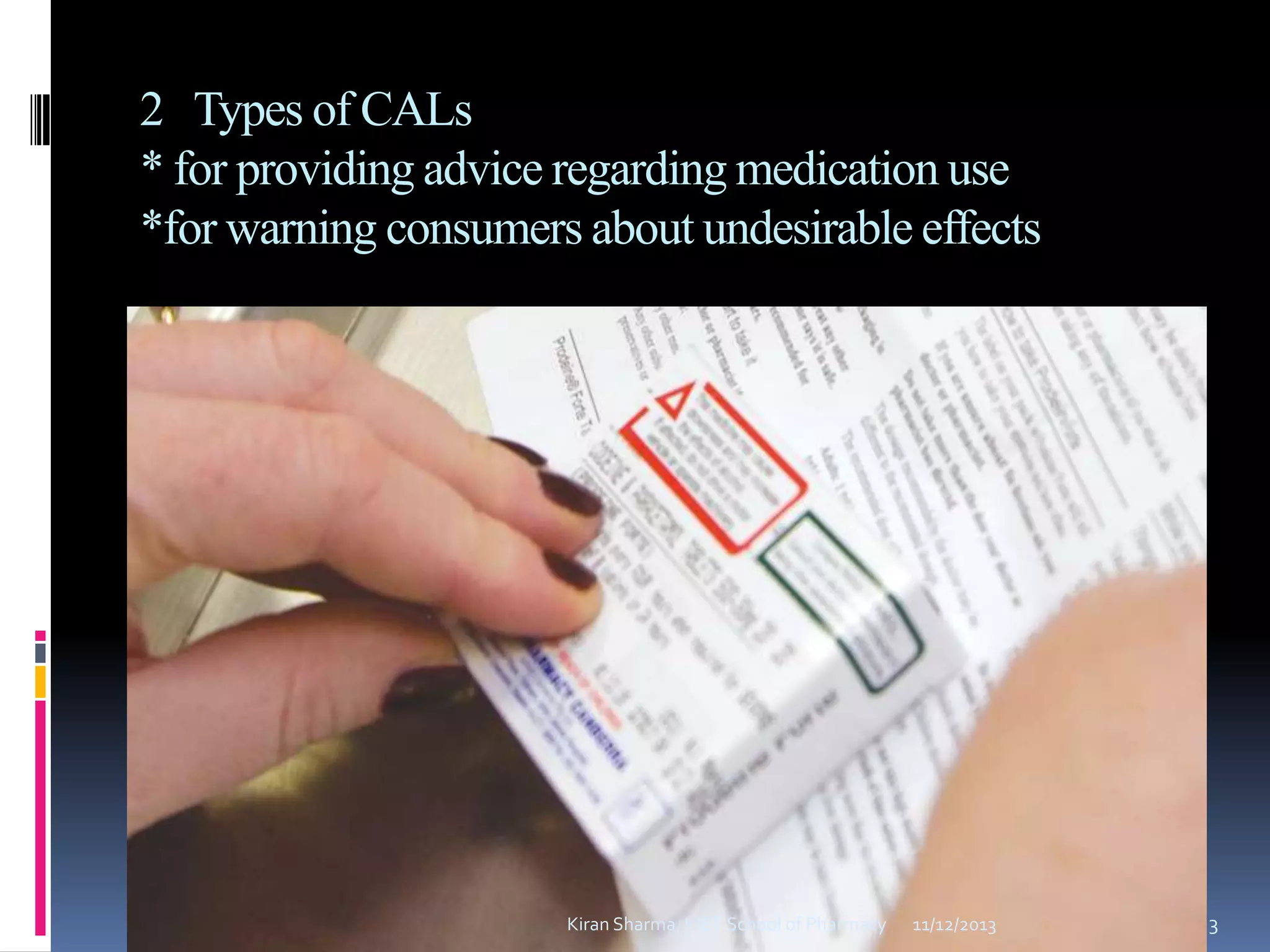 Cautionary and advisory labels for medicines | PPTX