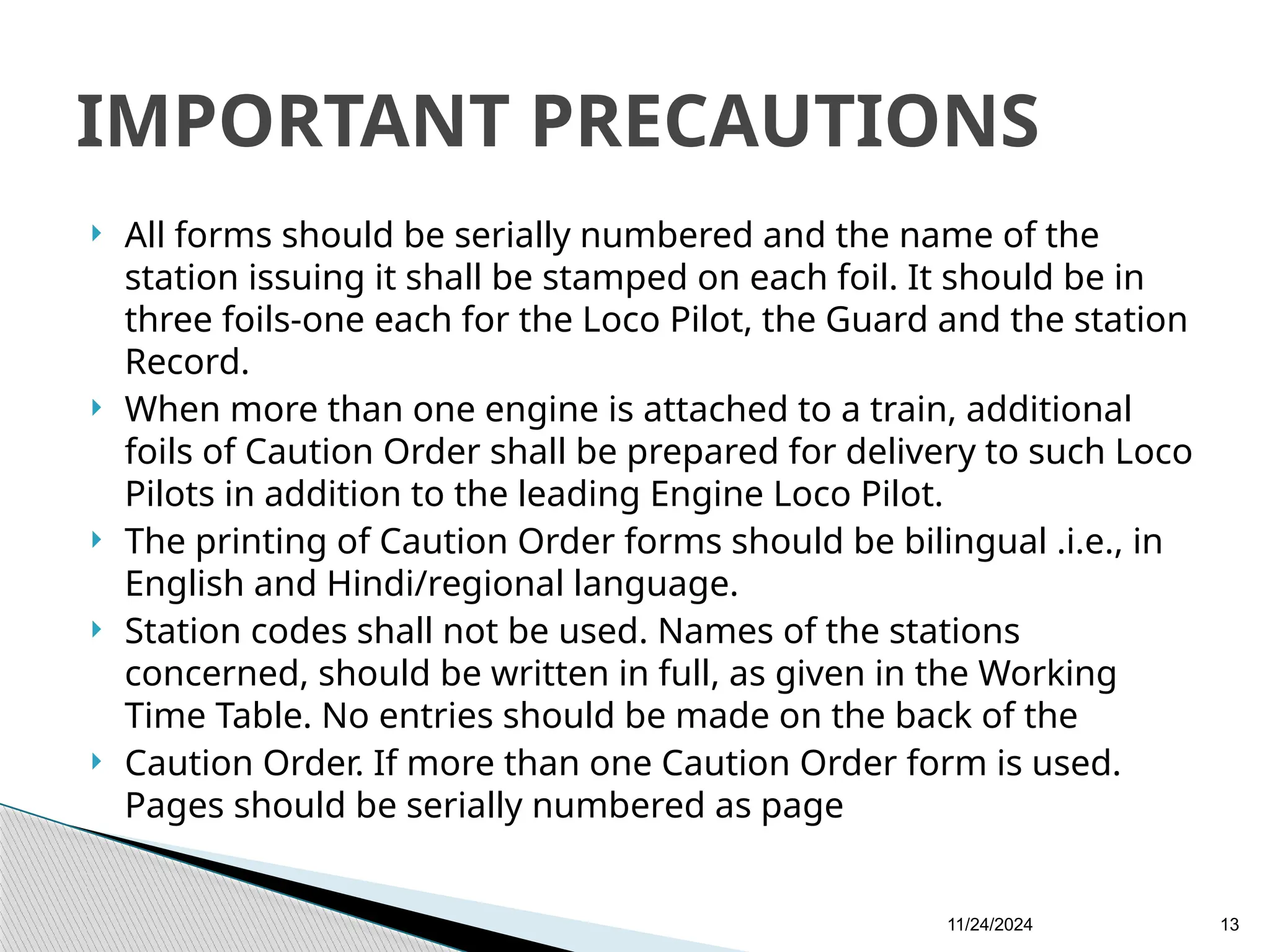 CAUTION ORDER preparing, transmission, issue and cancellation | PPTX