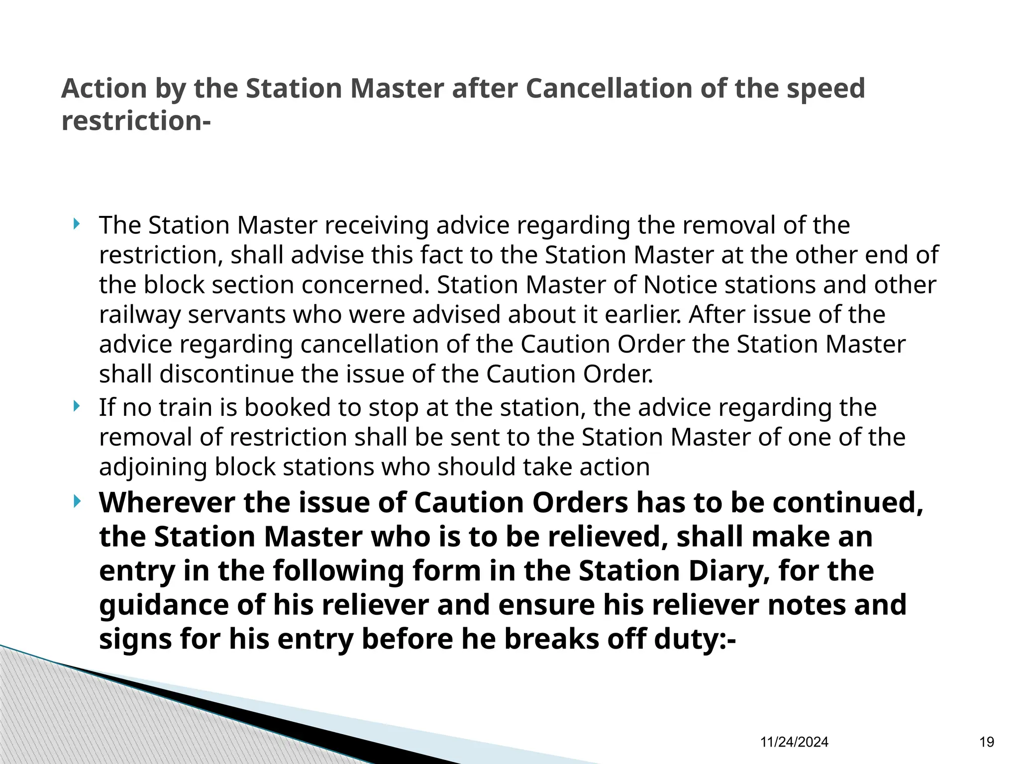 CAUTION ORDER preparing, transmission, issue and cancellation | PPTX