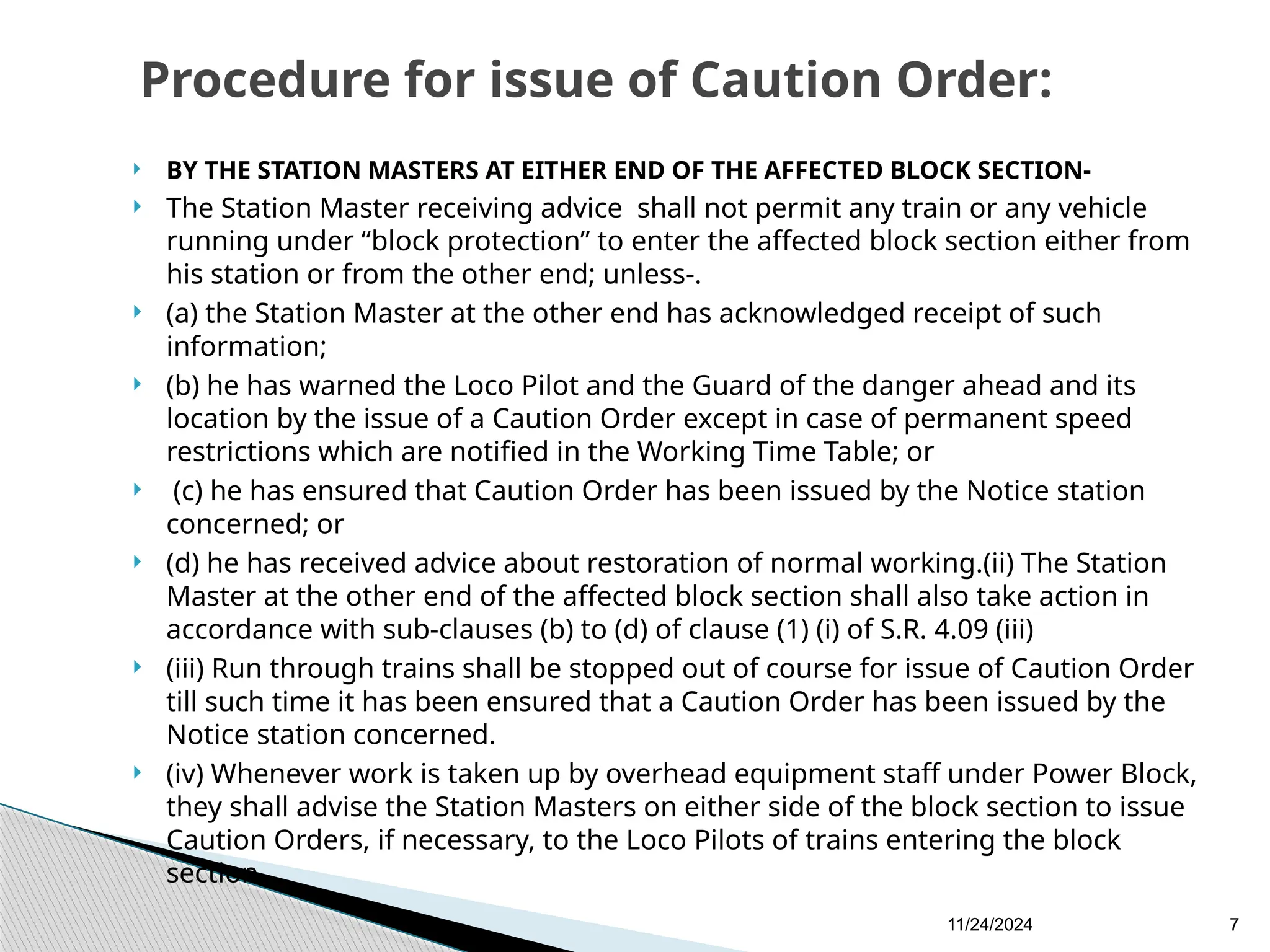 CAUTION ORDER preparing, transmission, issue and cancellation | PPTX
