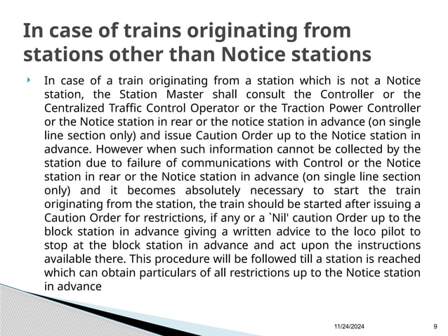 CAUTION ORDER preparing, transmission, issue and cancellation | PPTX