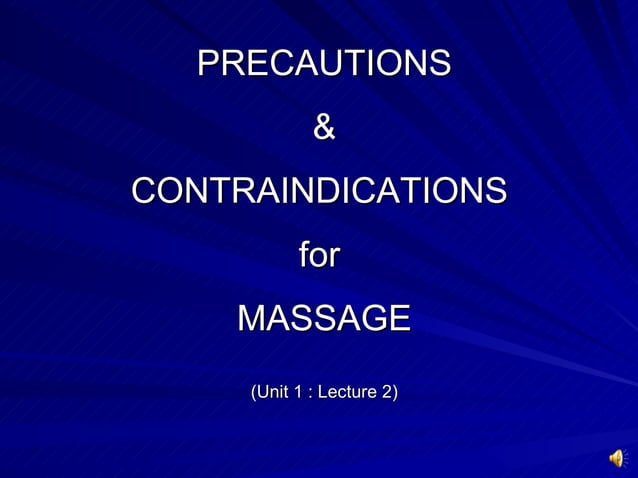 Cautions & contraindications powerpoint voice over version 2 | PPT