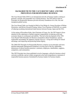 Caux Round Table - Principles for Responsible Business | PDF