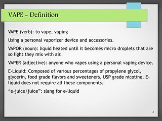 E-cigarettes, California, basic information and legislative and ...