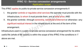CA Varun Sethi - IFRS trainings - IFRIC 12 - Accounting for service ...