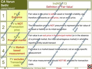 CA Varun Sethi IndAS 113 - Fair Value Measurements | PDF