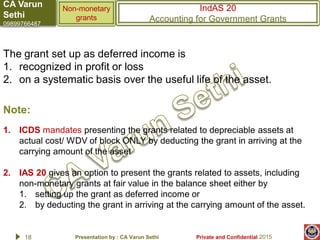CA Varun Sethi Ind AS 20 - Accounting for Government Grants | PDF