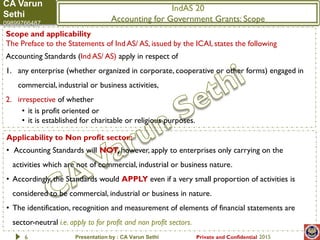 CA Varun Sethi Ind AS 20 - Accounting for Government Grants | PDF