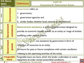 CA Varun Sethi Ind AS 20 - Accounting for Government Grants | PDF