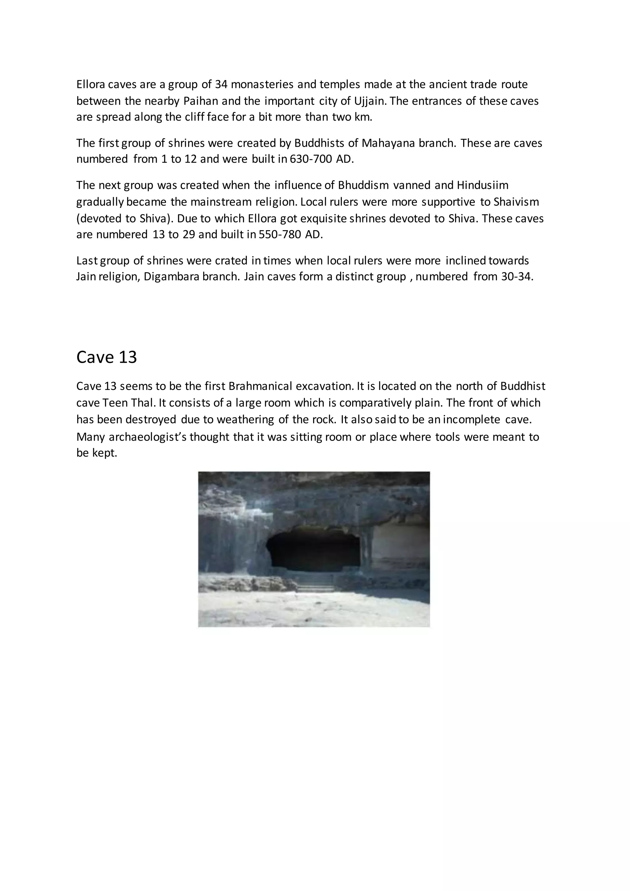 Ellora Cave 13 and 14 | PDF