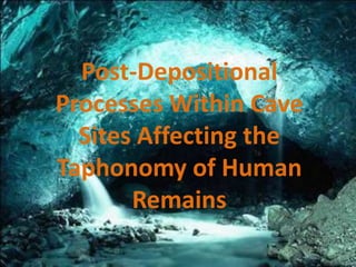 Cave archaeology and post depositional processes affecting taphonomy ...