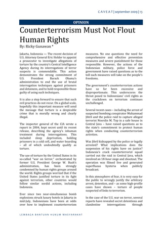 Caveat - VOLUME 04/I, SEPTEMBER 2009 - LBH Masyarakat | PDF